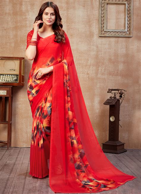 Shop Multi Colour Printed Saree Online 179098