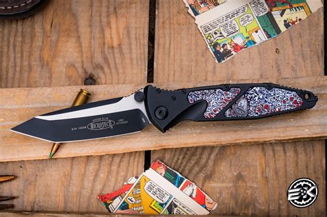 Microtech Socom Elite Manual Folding Knife Fordite Crushed Inlays 4