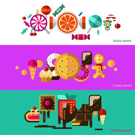 Sweets Banners Set Stock Vector Illustration Of Isolated 62464239