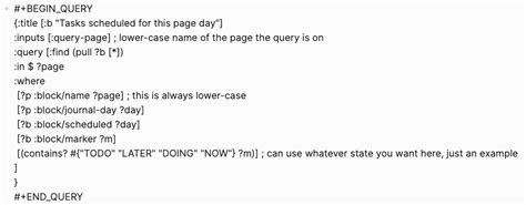 scheduled tasks on day of journal queries logseq