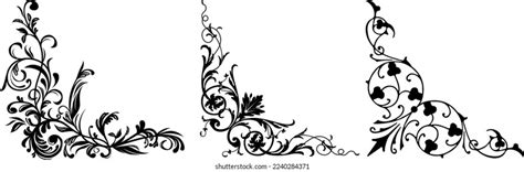 Corner Ornament Vector Set Floral Corners Stock Vector Royalty Free 2240284371 Shutterstock