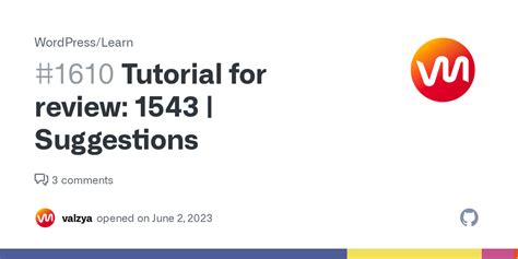 Tutorial For Review 1543 Suggestions · Issue 1610 · Wordpresslearn