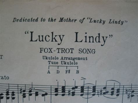 Original 1927 Lucky Lindy” Sheet Music Charles Lindbergh Supernova