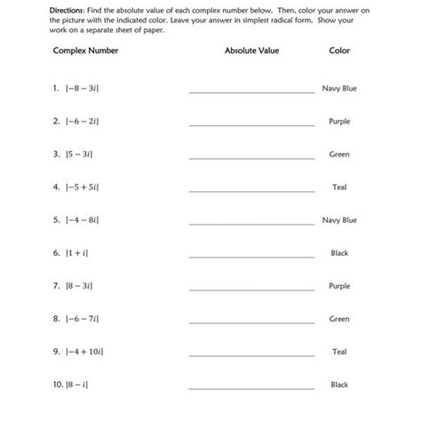 Evaluating Functions Color By Number Funrithmetic