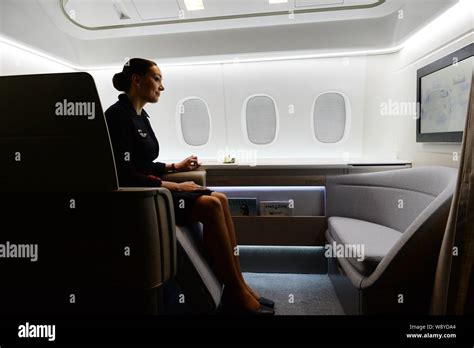 An Airhostess Of Air France Is Seen At The New First Class Section Unveiled By Air France During
