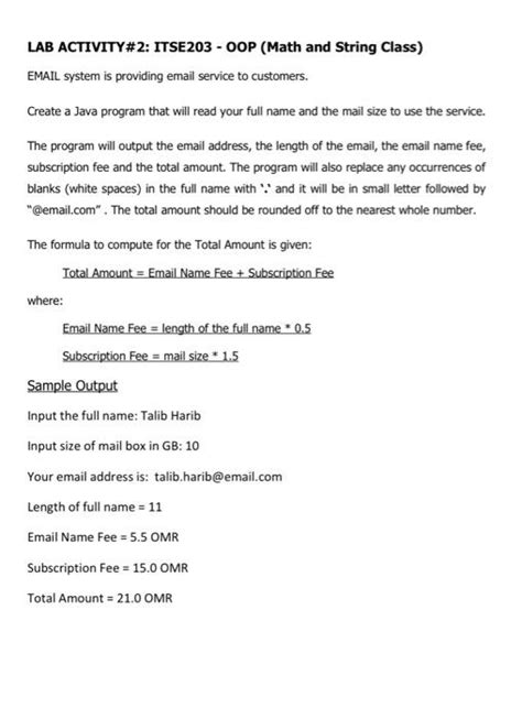 Solved Lab Activity2 Itse203 Oop Math And String Class