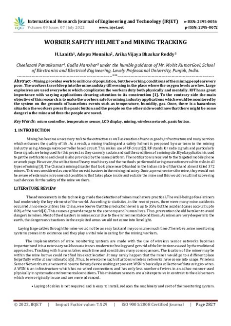 Pdf Worker Safety Helmet And Mining Tracking
