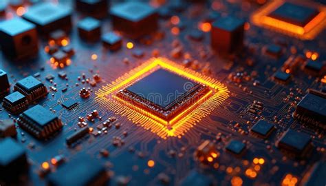 Detailed View Of Computer Circuit Board Components Electronic