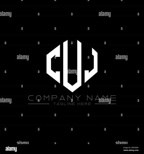 Cuj Letter Logo Design With Polygon Shape Cuj Polygon And Cube Shape