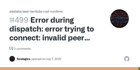 Error During Dispatch Error Trying To Connect Invalid Peer