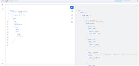 querying all items on a board results in column values being null