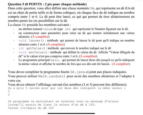 Solved Question 5 8 POINTS 2 Pts Pour Chaque Chegg