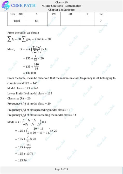 Ncert Solutions For Class 10 Maths Exercise 133 Statistics 2024 25