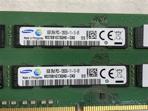Yahooオークション Samsung 8gb 2r×8 Pc3 12800u 11 13 B1 2枚 計16gb