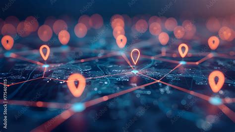 A Digital Map Featuring Interconnected Location Pins Symbolizing Global Network Connectivity