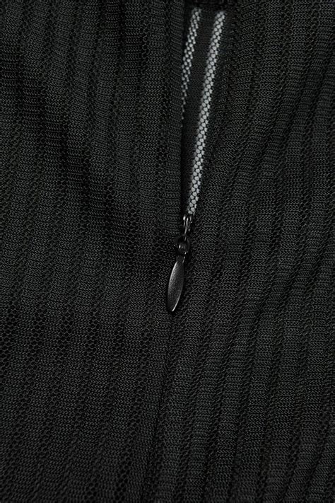 Wholesale Black Elegant Solid Hollowed Out Patchwork Zipper Half A