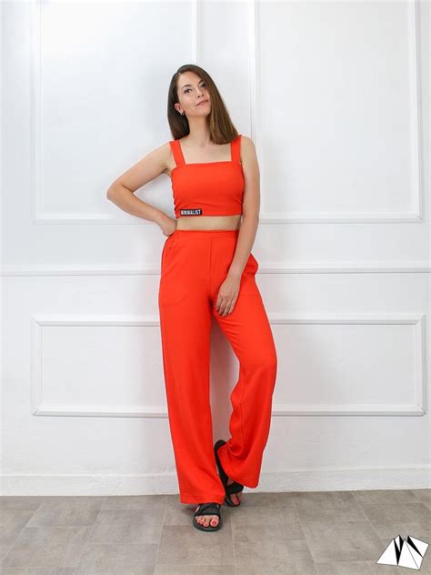 Wide Leg Burnt Orange Pants Fold Your Mind