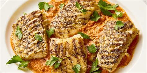Best Grilled Cod With Romesco Sauce Recipe How To Make Grilled Cod