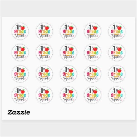 1st Grade Class School Colorful Stickers Zazzle