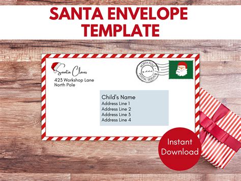 Printable Santa Claus Envelope Letter From Santa Envelope Santa