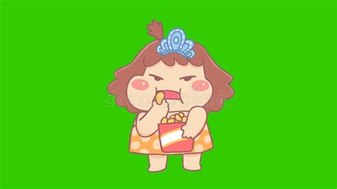 Cute Girl Animation On Green Screen Stock Footage Video Of Smile