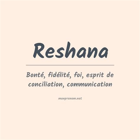 Signification Du Prénom Reshana