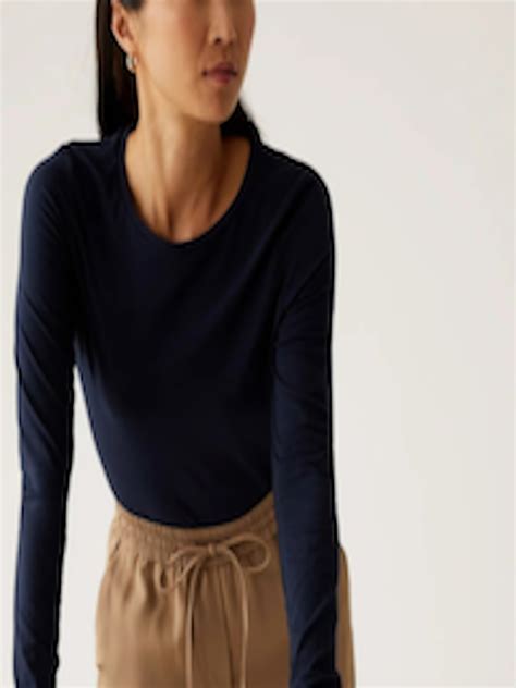 Buy Marks Spencer Women Navy Blue T Shirt Tshirts For Women Myntra