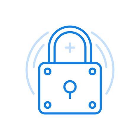 Padlock Line Icon Protection And Safety Security Of Home And Industrial Facility 48303007 Png