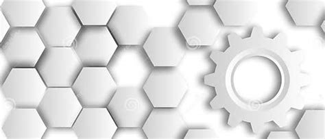 White Hexagon Structure Gears Header Stock Illustration Illustration