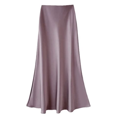 Solid Casual Long Skirt For Women 2024 Summer Vintage Women S High