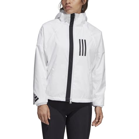 Adidas Women Windbreaker Jacket Fleece Lined White