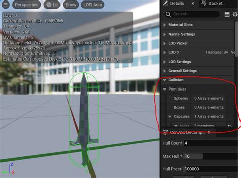 is reading collision primitives of static mesh via blueprint