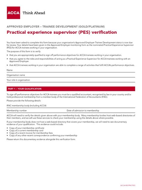 practical experience supervisor verification pdf audit risk