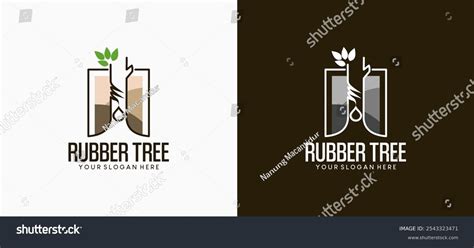 Rubber Tree Logo Design Sap Drop Stock Vector Royalty Free 2543323471
