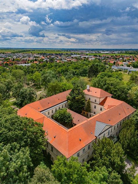 Aerial Drone View Of Mansion In Malinovo During Summer Stock Image