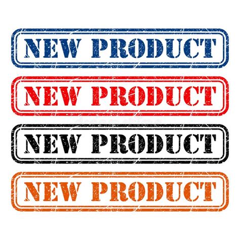 New Product Stamp Symbol Label Sticker Sign Button Text Banner Vector