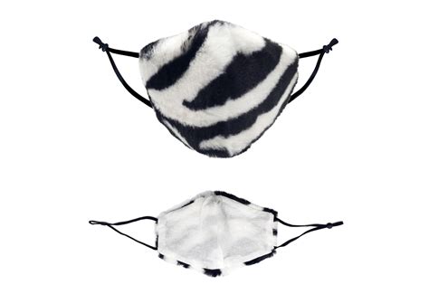 Animal Print Faux Fur Face Mask With Adjustable Elastic Etsy