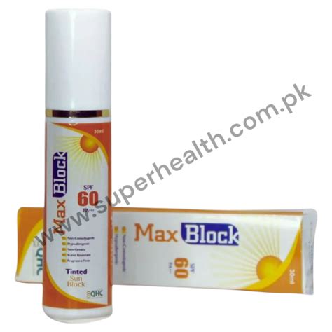 Max Block Spf60 Tinted Sun Block 30ml Super Health