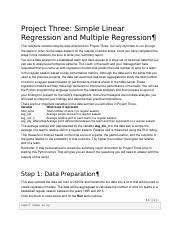 Project Three Jupyter Script Docx Project Three Simple Linear