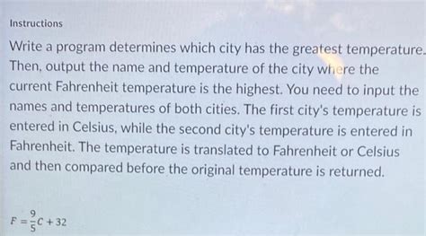 solved instructions write a program determines which city