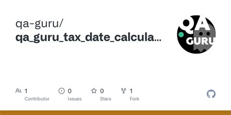 Github Qa Guru Qa Guru Tax Date Calculator