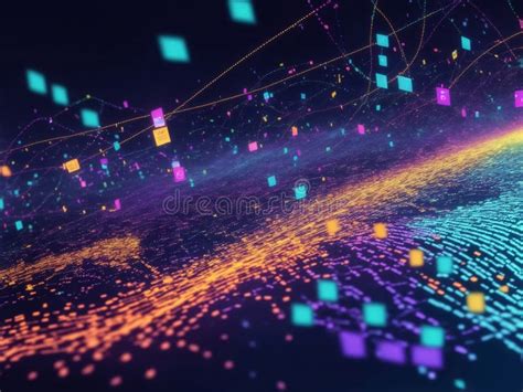 colorful big data flow blockchain data fields generative ai