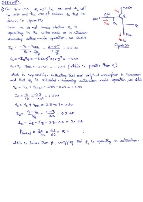 6 68 For The Circuit In Fig Ve 6 4 Find Vb And Ve For Vi 0 V −2 V