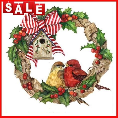 Sobw 5d Diy Full Rund Bohrer Diamant Malerei Weihnachtskranz Mosaik Kit