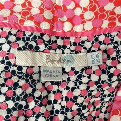 Boden Mollie Pink Polka Dot Prairie Bohemian Tunic Depop