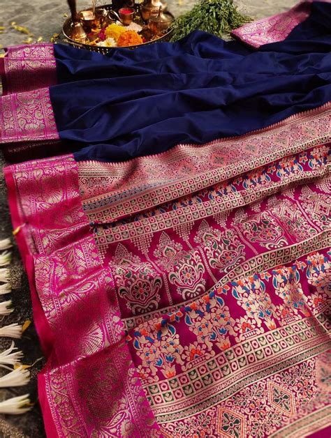 Latest Heavy Designer Pure Banarasi Silk Festival Wear BLUE Sarees