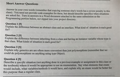 Solved Short Answer Questions Answer In Your Own Words Chegg