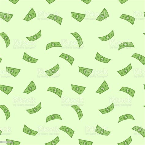 シームレスな通貨アイコンパターンの背景アメリカの紙幣の背景ベクトルイラストの壁紙の米ドル紙幣を下降 イラストレーションのベクターアート素材