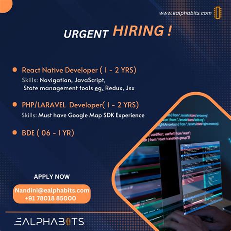 Ealphabits On Linkedin Ealphabits Urgenthiring Careergrowth Joinus