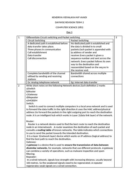 Day Wise Revision 2022 Term 2 Pdf Computer Network World Wide Web